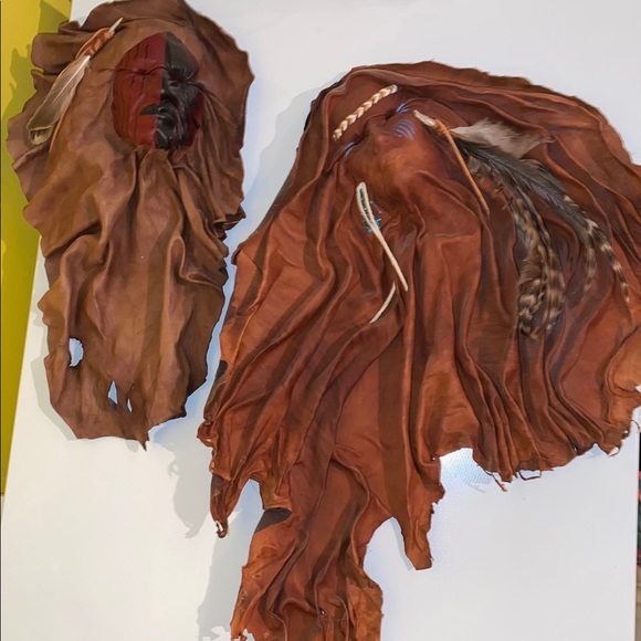 Wall Decor | Native American Leather Masks Wall Art | Poshmark